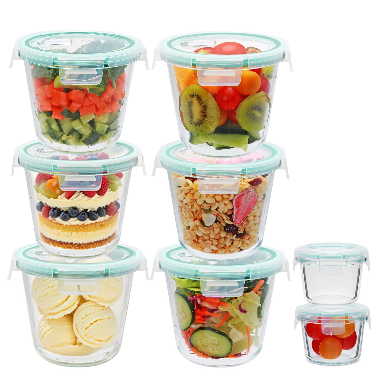 Brajttt Glass Food Storage Containers with Lids Reusable, 23 oz Soup ...