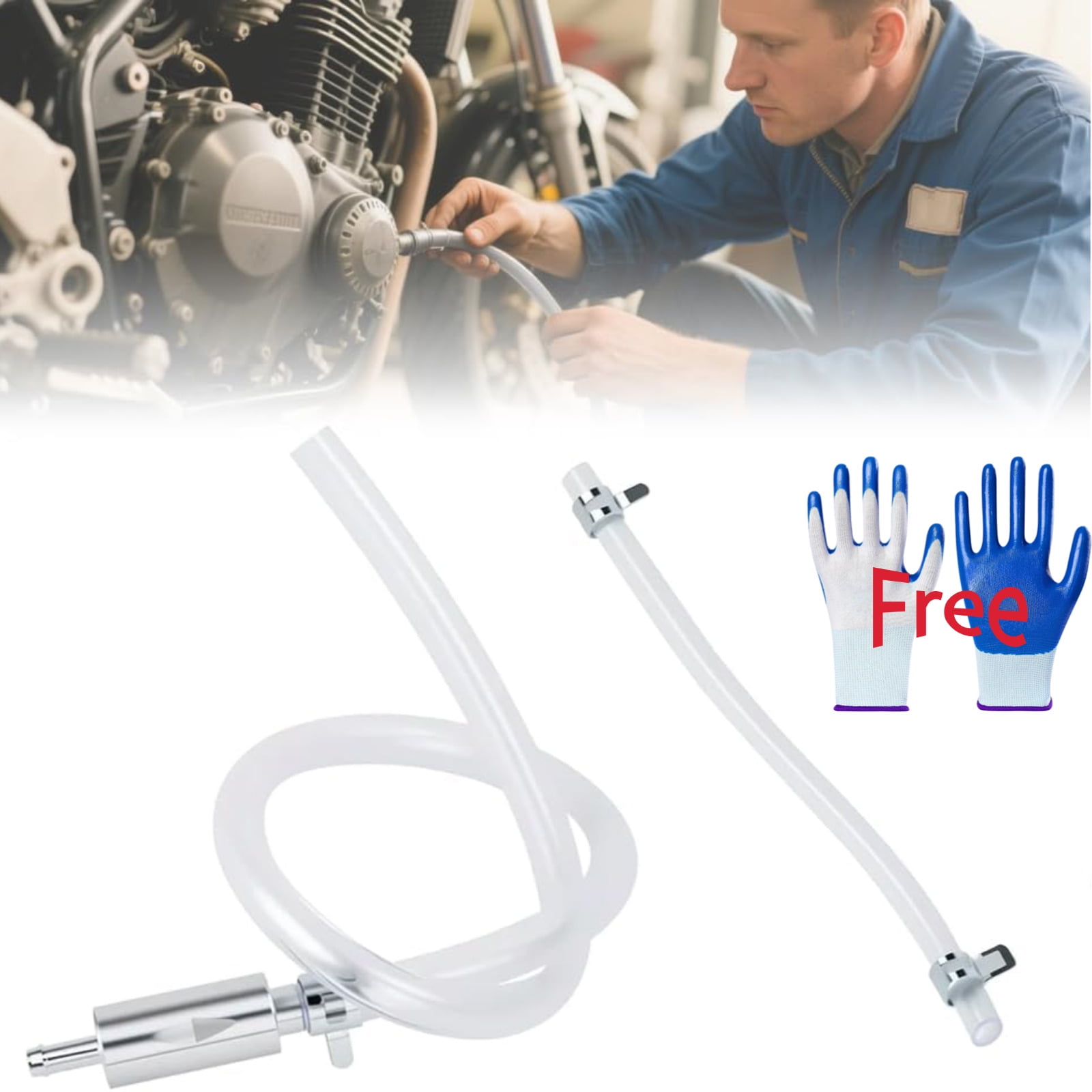 Brake Bleeder Hose, Motorcycle Brake Bleeder Kit with 2 Metal Clamp ...