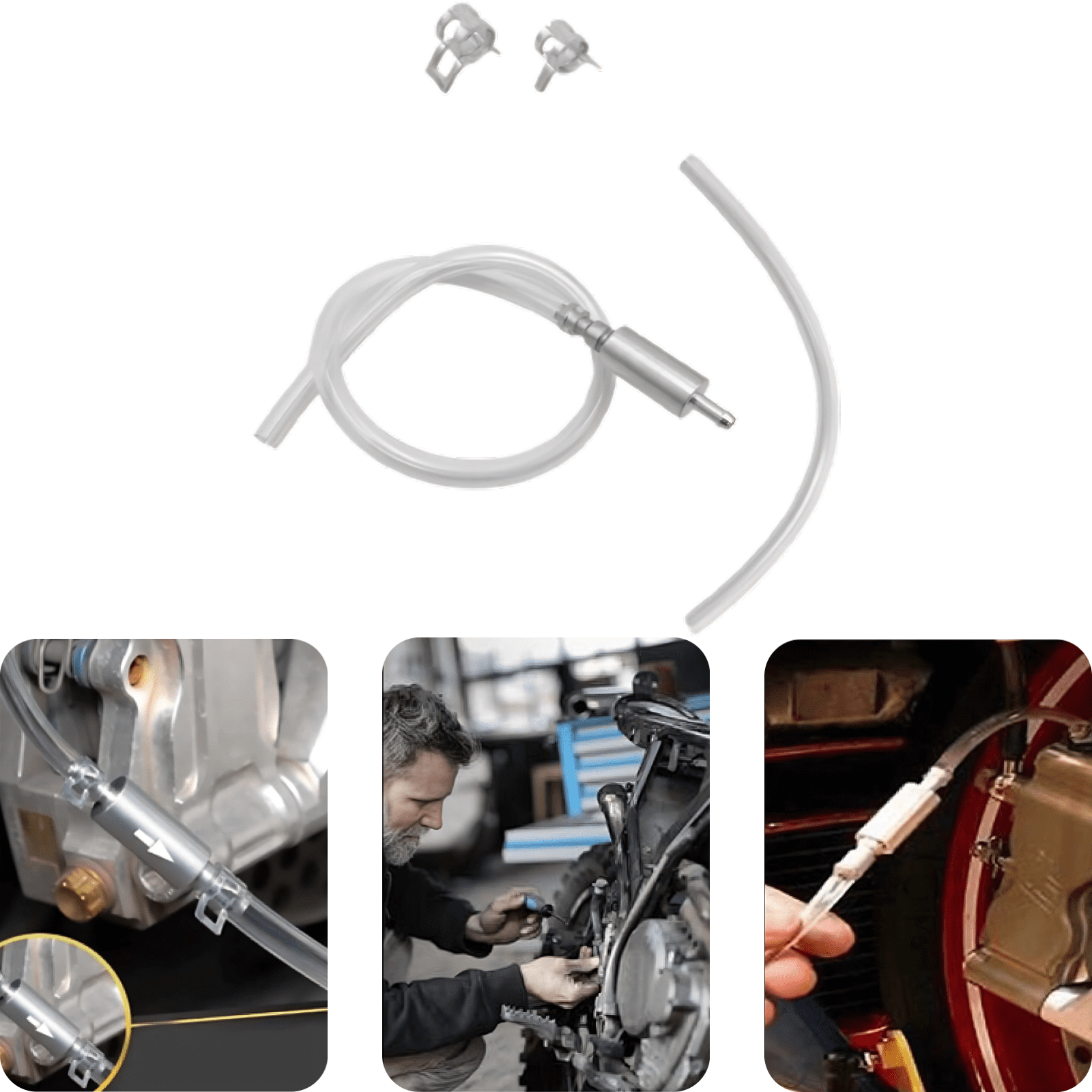 Brake Bleeder Hose - One Way Check Valve, Transparent Hydraulic Brake ...