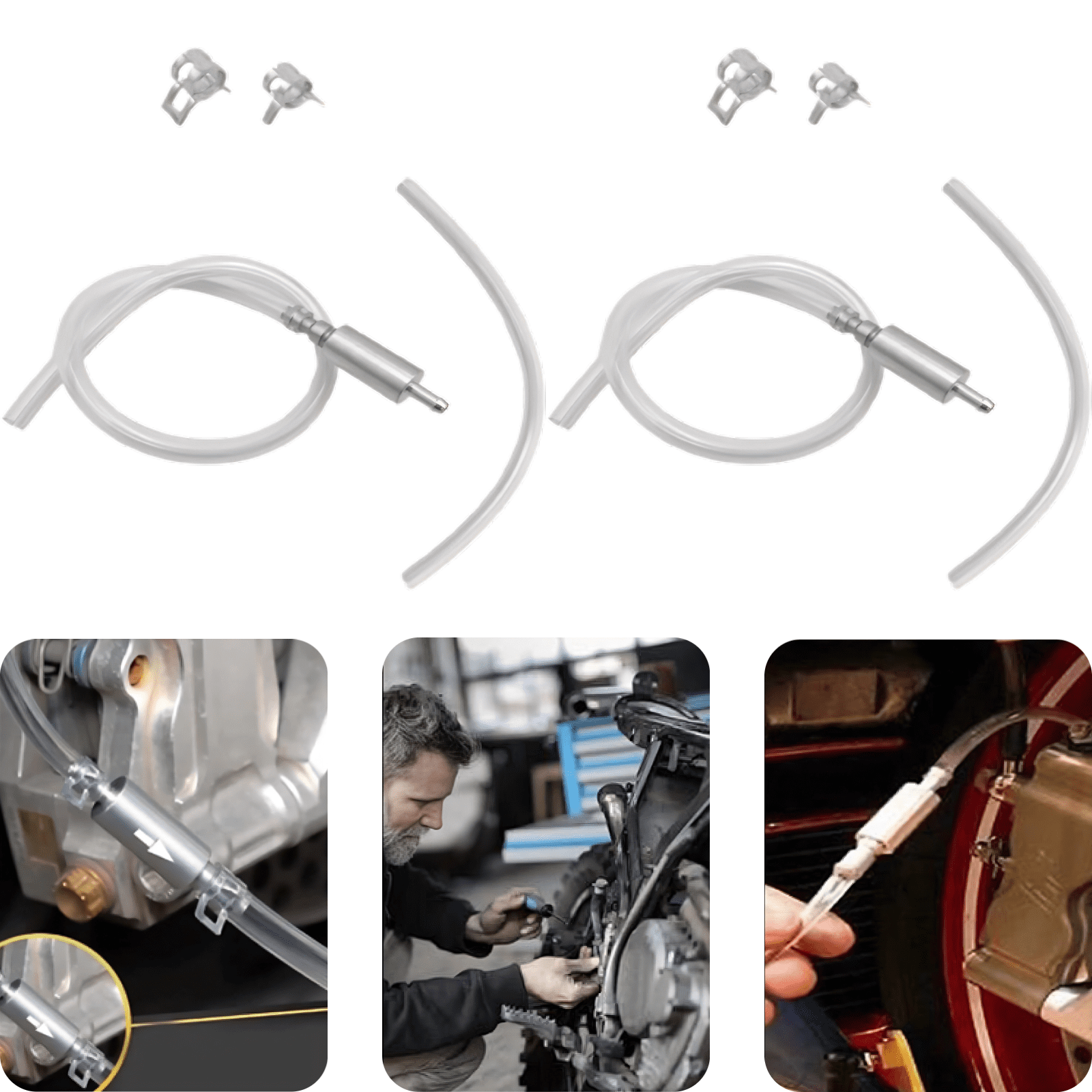 Brake Bleeder Hose - One Way Check Valve, Transparent Hydraulic Brake ...