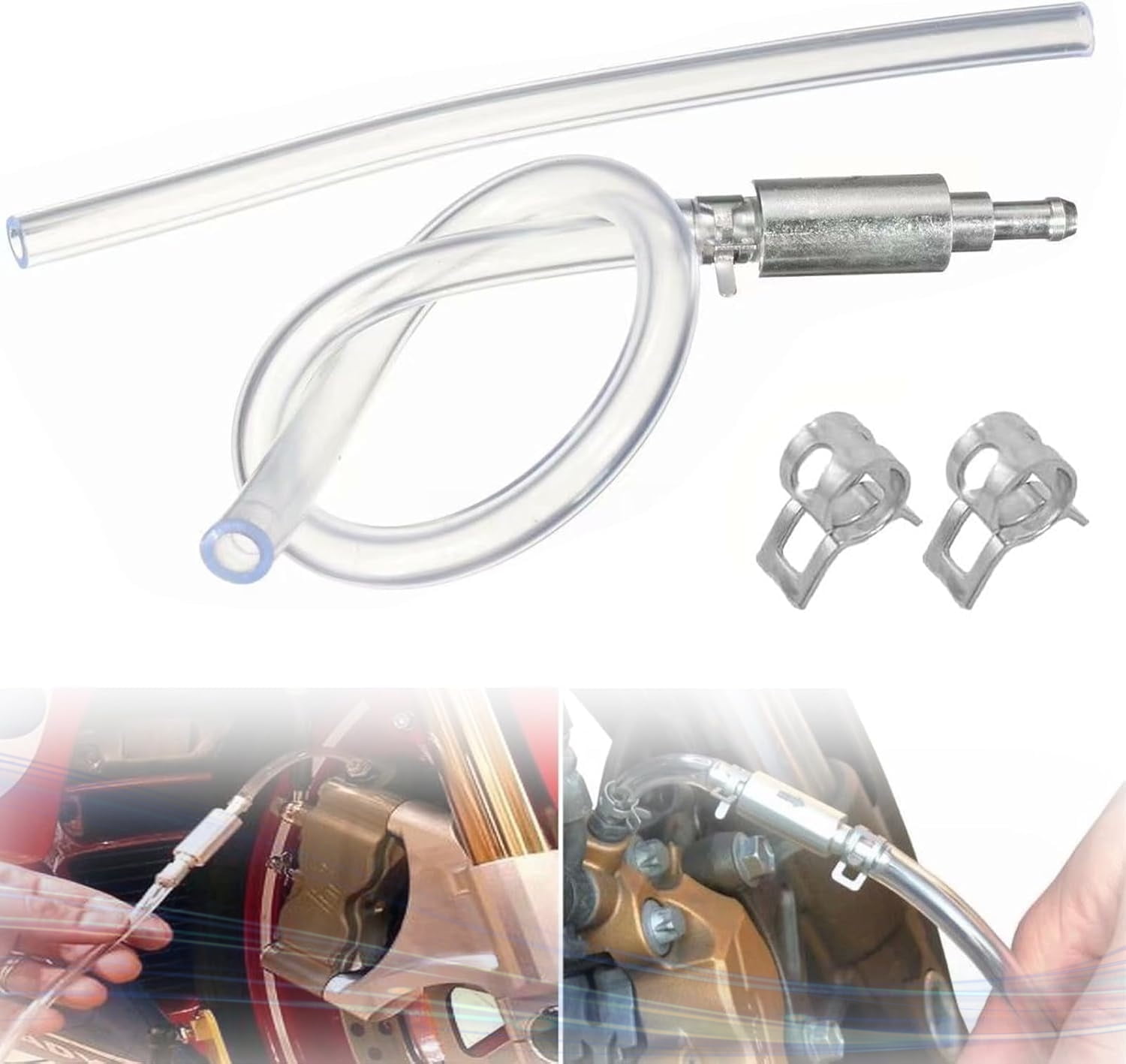 Brake Bleeder Hose - One Way Check Valve Tube Bleeding Tool Kit for ...