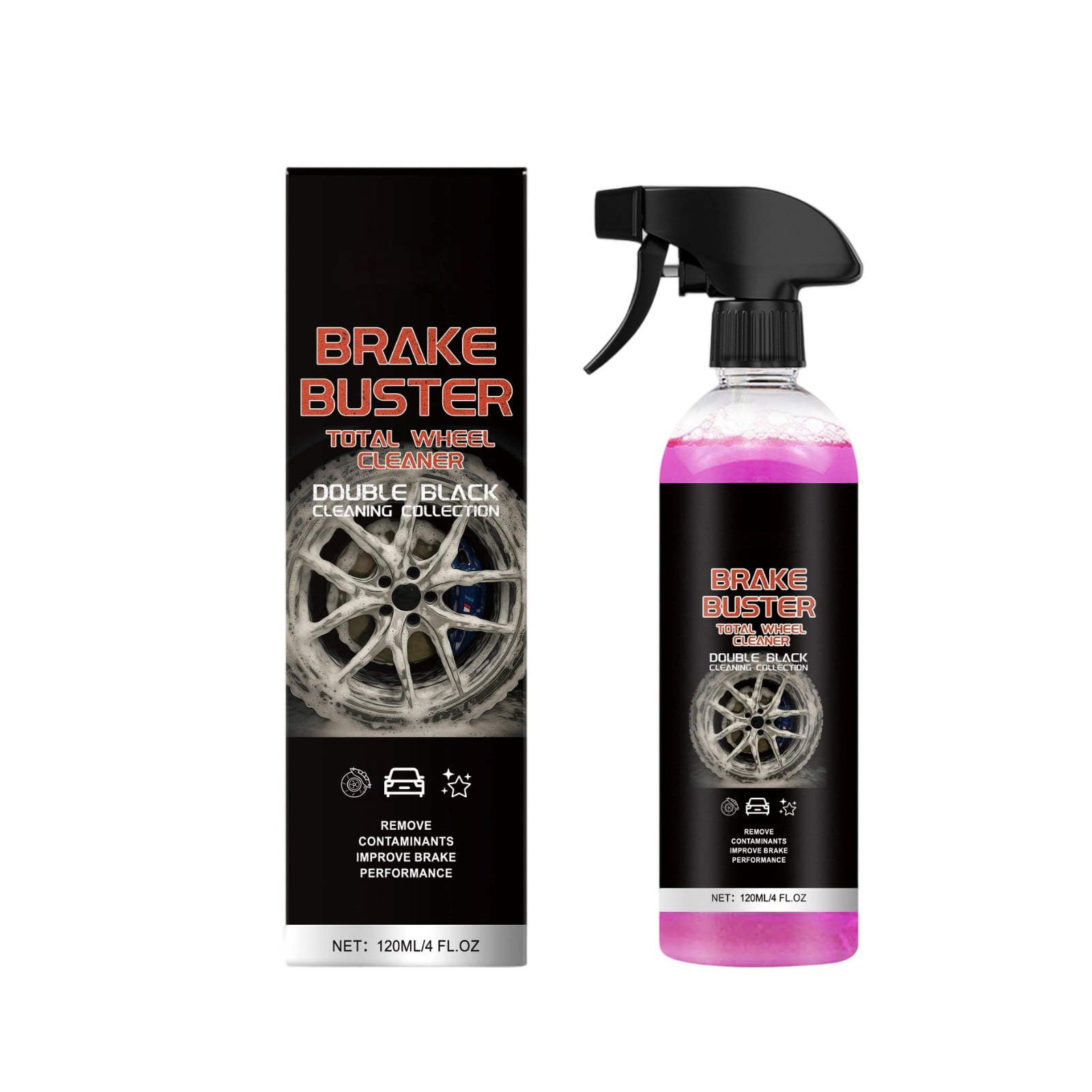 Brake Buster Total Wheel Cleaner Spray, Double Black Cleaning Formula ...