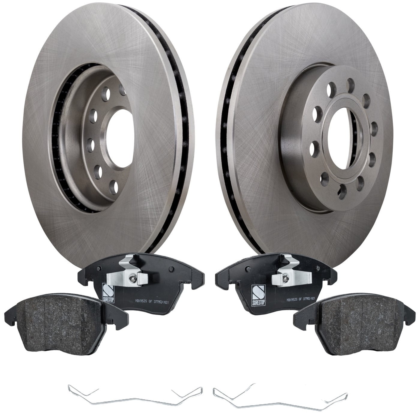 Brake Disc and Pad Kit for 2005-18 Swagen for Jetta - Organic for FWD 5 ...
