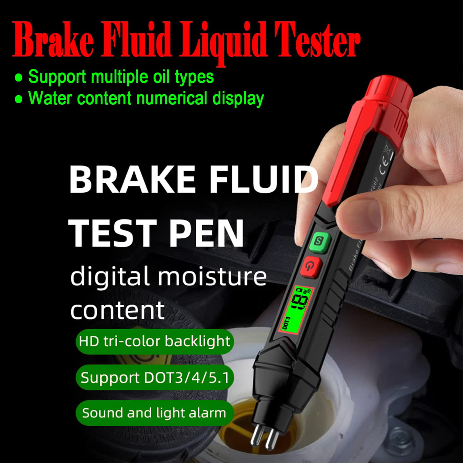 Brake Fluid Liquid Tester, Automotive Brake Fluid Content Detector ...