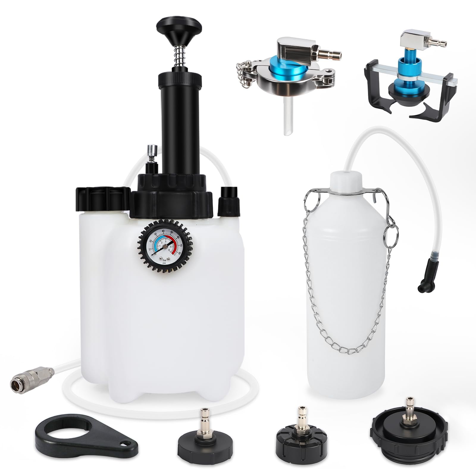 Brake Fluid Vacuum Pump Kit,3L Brake Fluid Bleeder Kit with 1L Bleeder ...