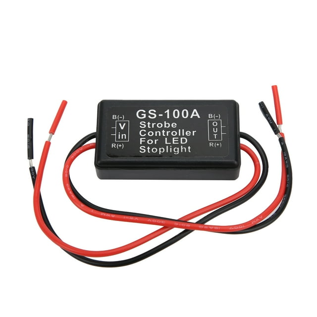 Brake Lights Strobe Controller Plastic LED Flash Control Module GS-100A 12-24VDC - Walmart.com