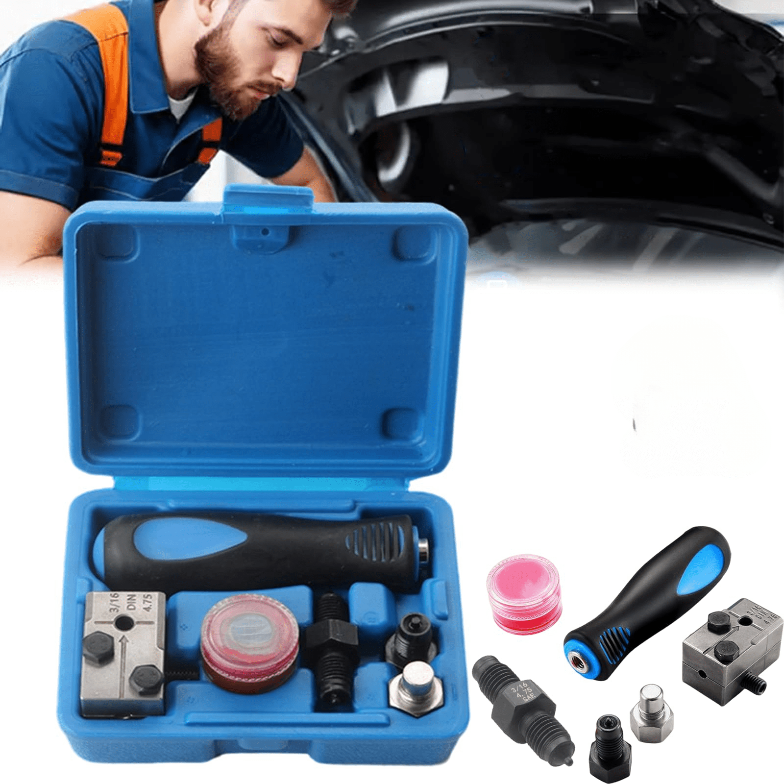 Brake Line Tool Kit 6 Pieces, Double Flare Tool Set with Positioning ...