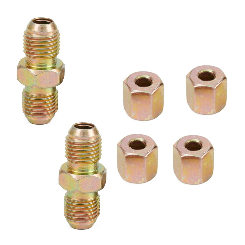 Brake Pipe Connectors 10mm X 1mm 2 Way Inline Male + Female Nuts for 3/ ...