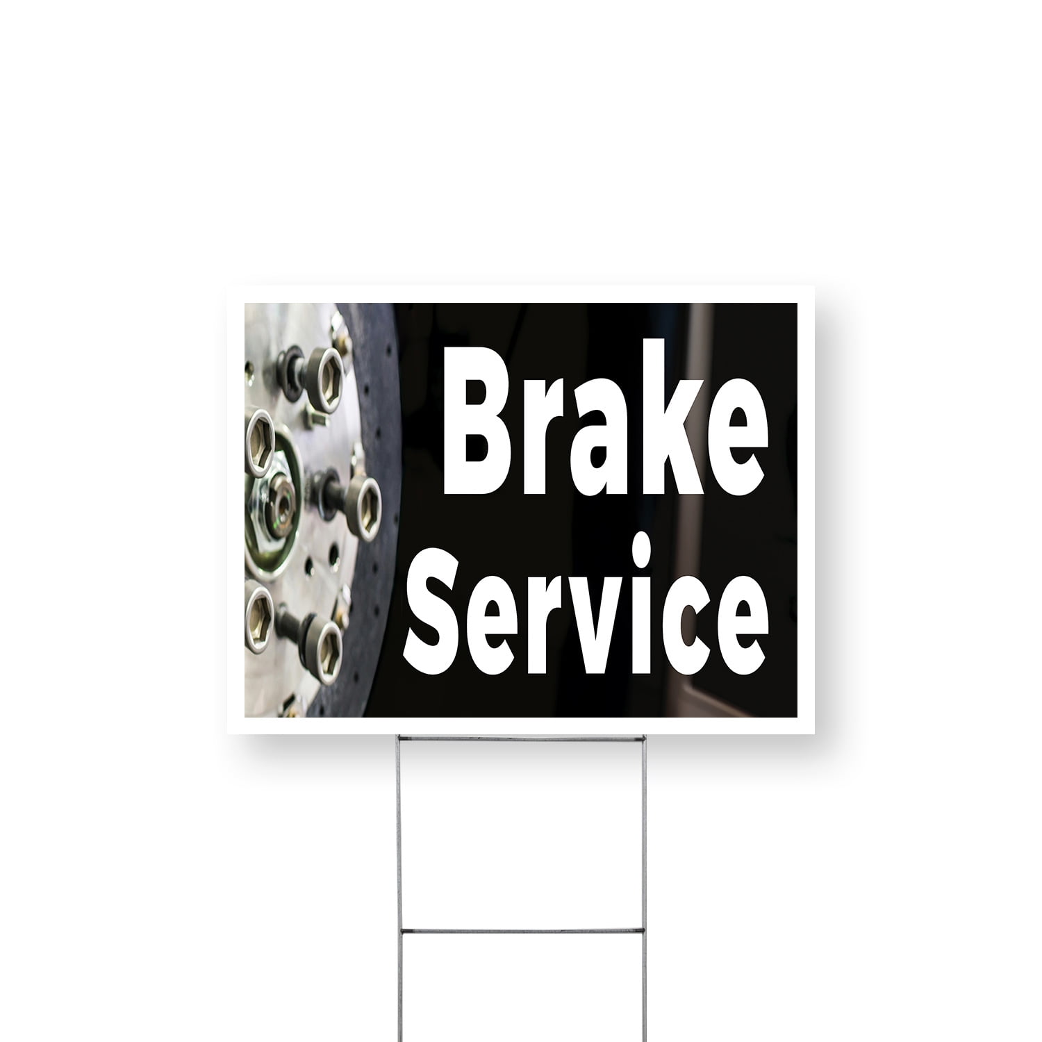 Brake Service Yard Sign 12 Inch x 16 Inch Double Sided Weatherproof ...