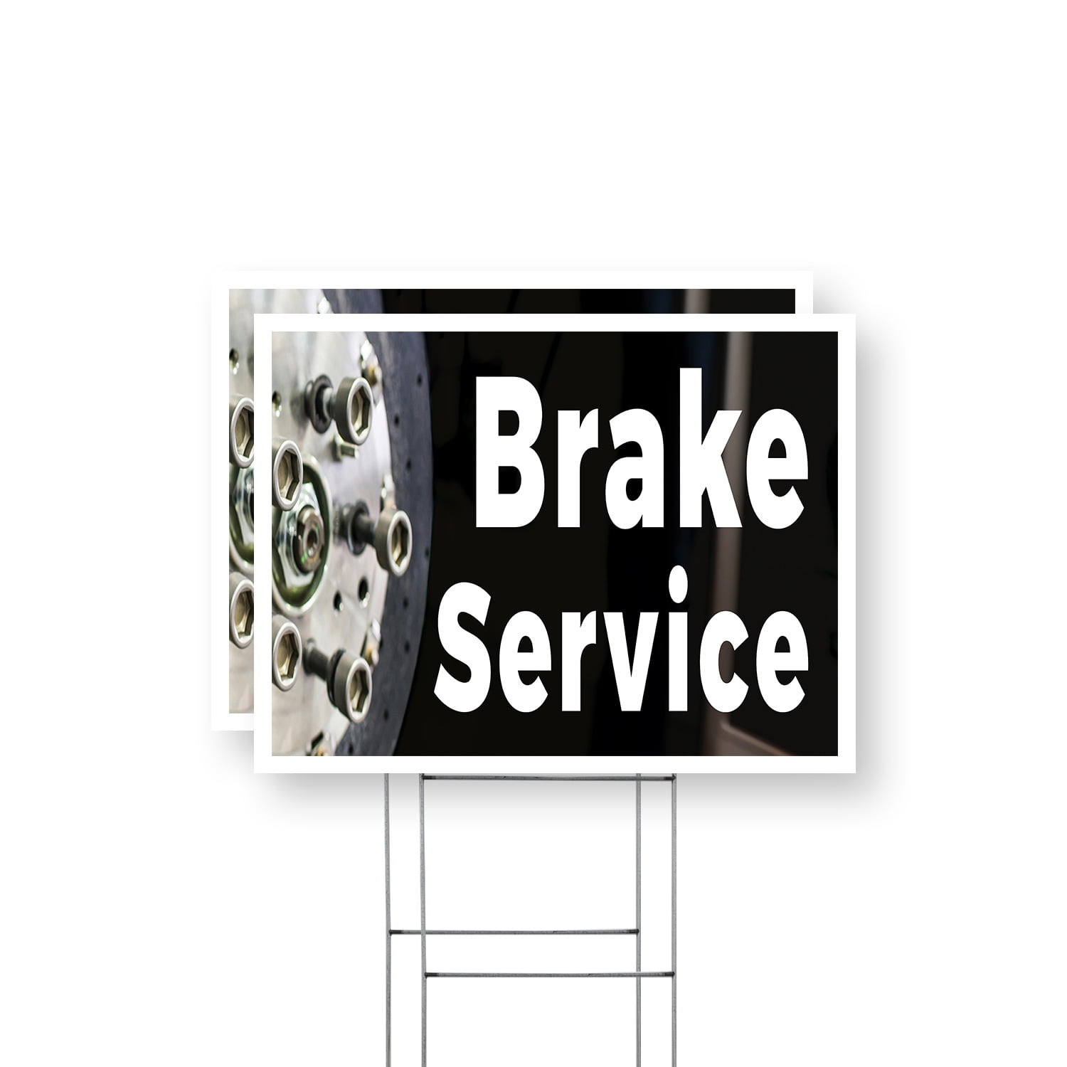 Brake Service Yard Sign 2 Pack of 12 Inch x 16 Inch Double Sided ...