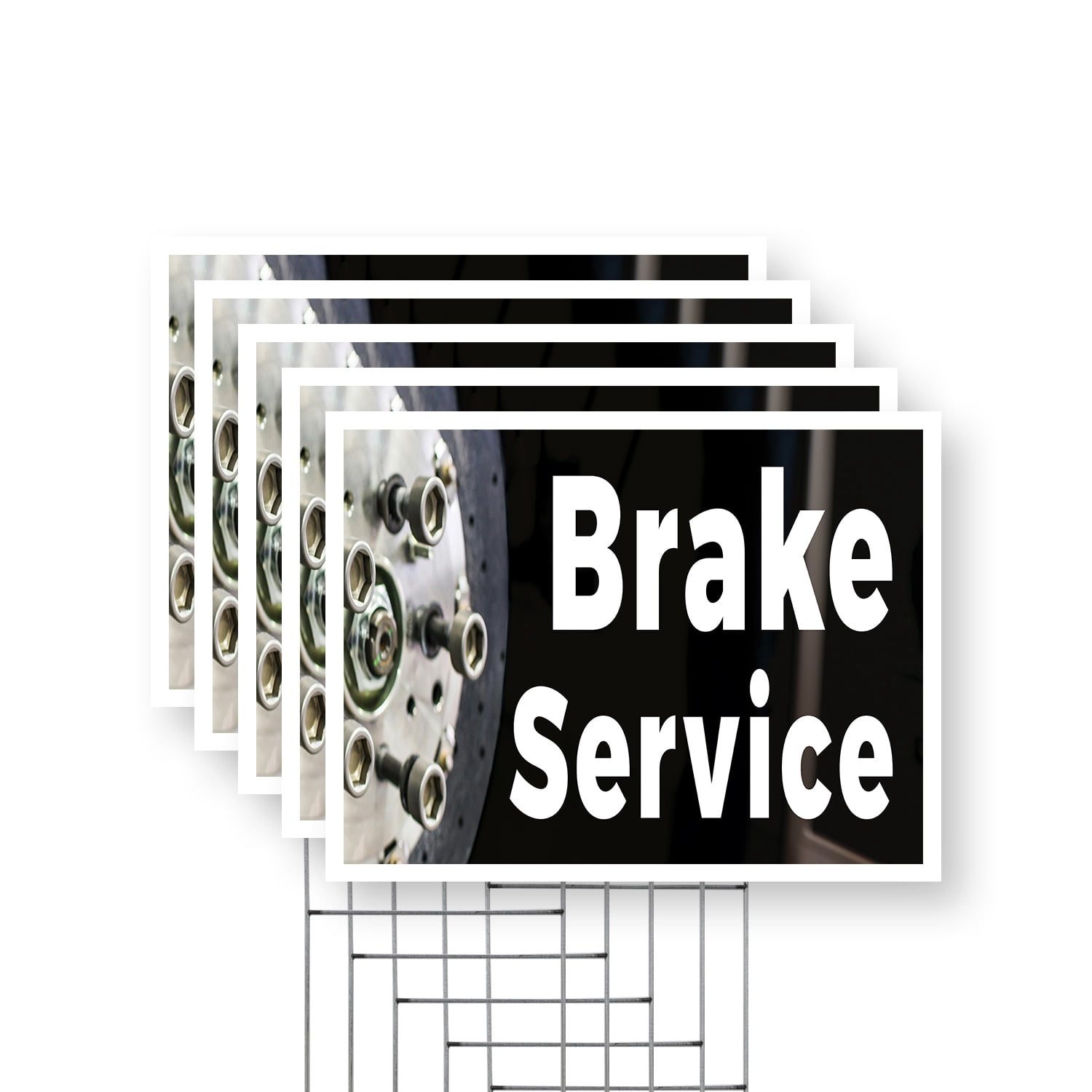Brake Service Yard Sign 5 Pack of 18 Inch x 24 Inch Double Sided ...