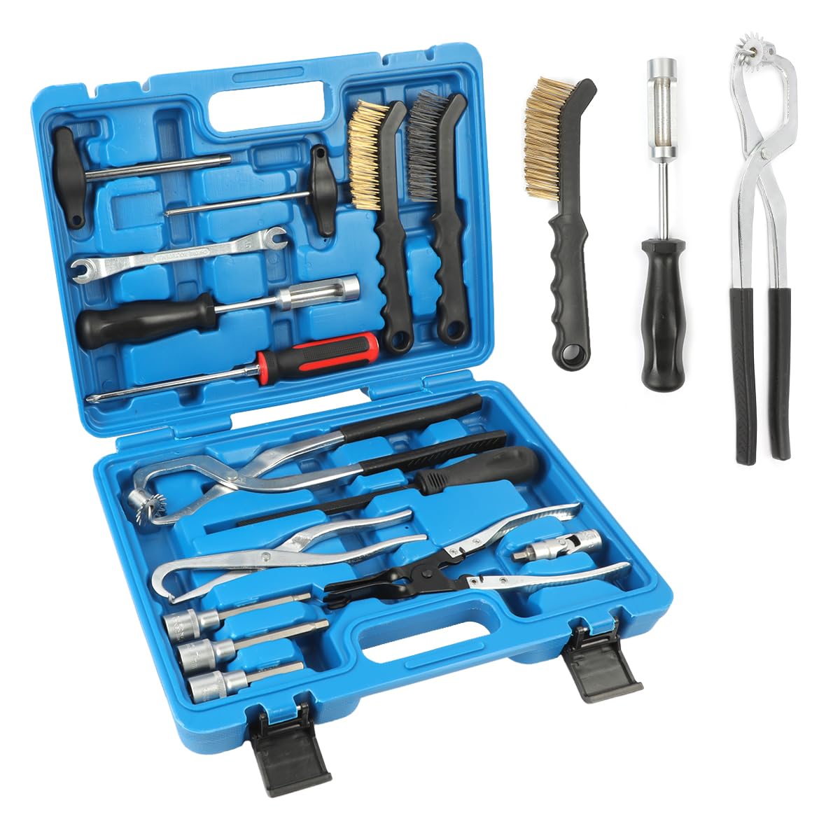 Brake Tools 15PC Drum & Disc Brake Tool Kit Drum Brake Spring Tool Anti ...