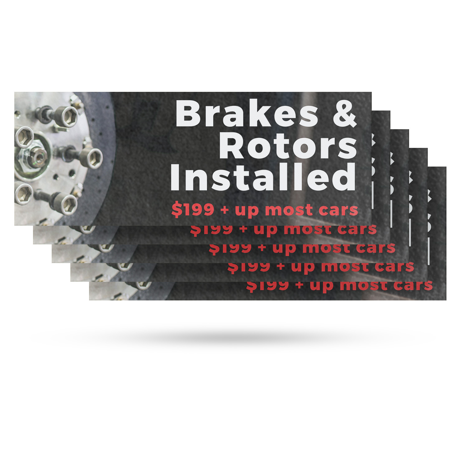 Brakes and Rotors Installed Vinyl Decal 5 Pack of 24 Inch x 9 Inch ...