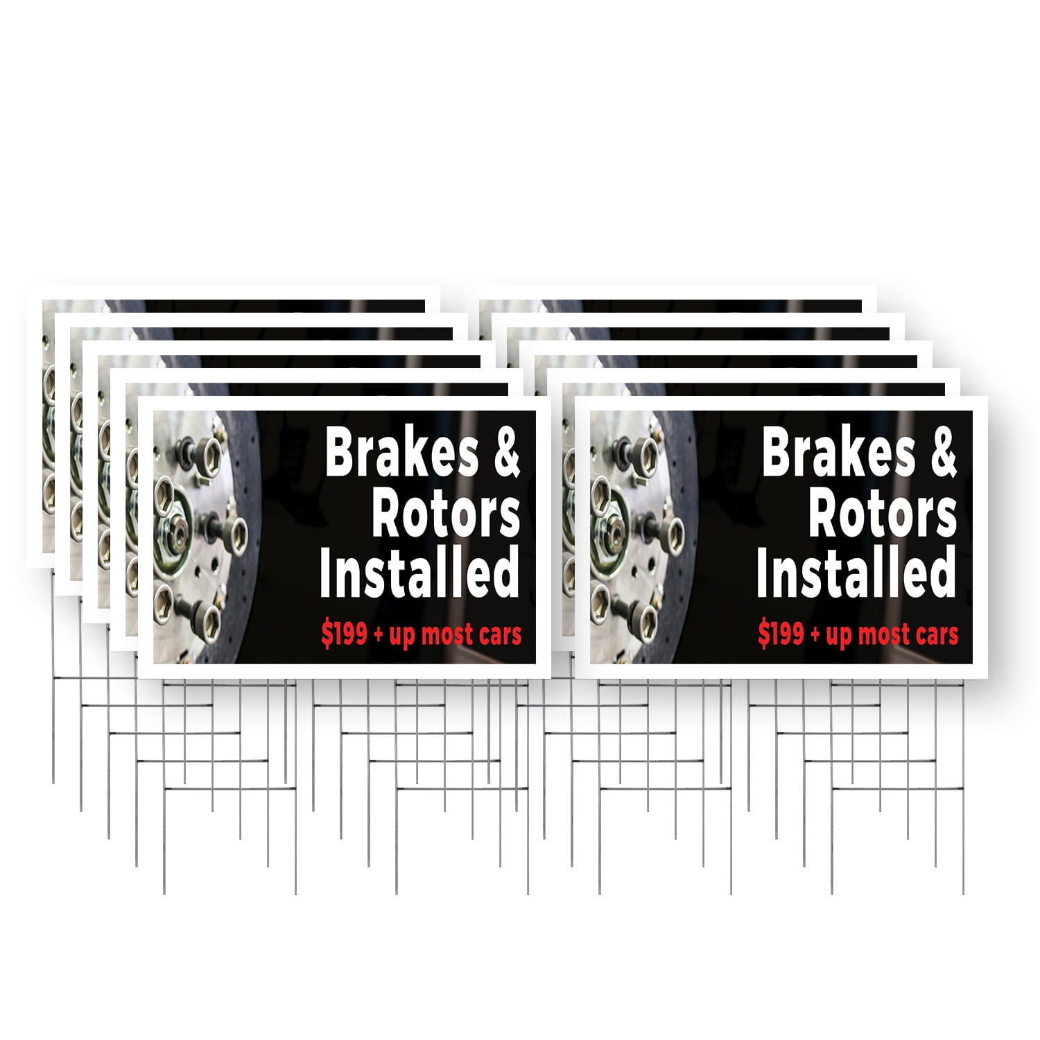 Brakes and Rotors Installed Yard Sign 10 Pack of 24 Inch x 36 Inch ...
