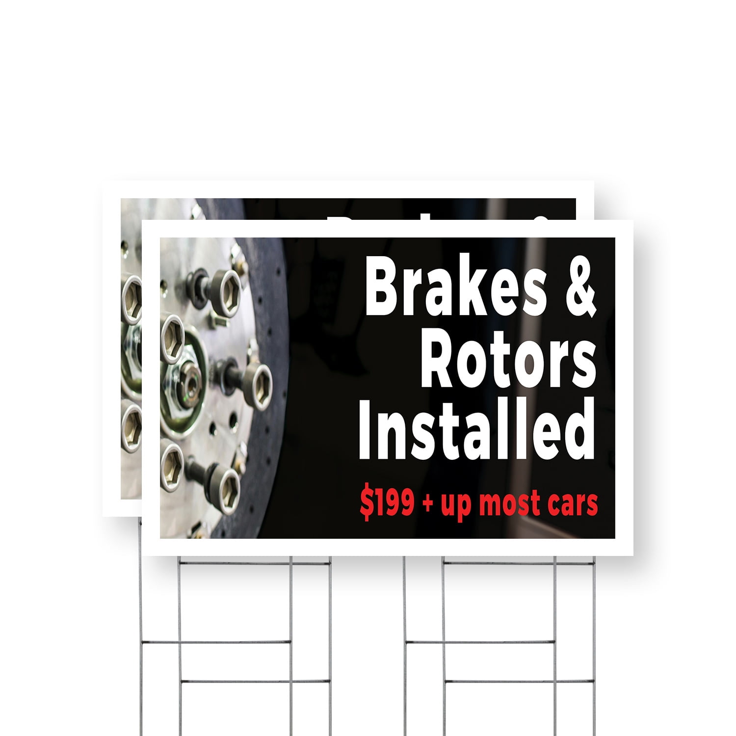 Brakes and Rotors Installed Yard Sign 2 Pack of 24 Inch x 36 Inch ...