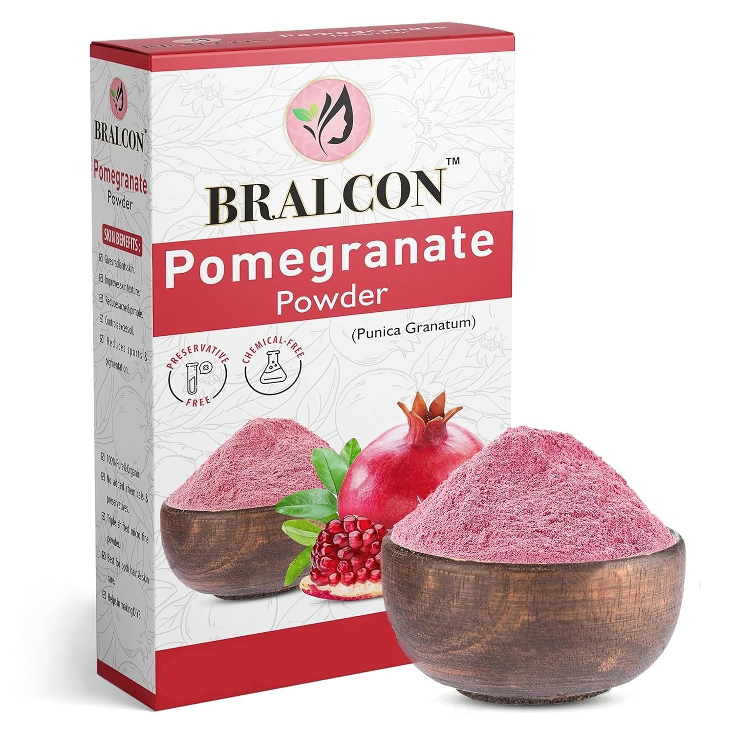 Bralcon Pomegranate Powder -100G | Punica Granatum |Anar Powder |100% ...