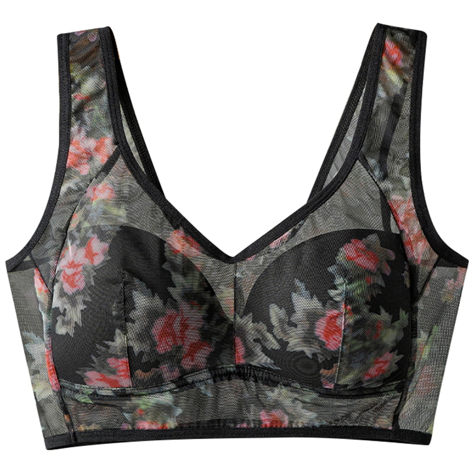 Bralettes for Women with Support No Underwire Full Coverage Floral Bras ...