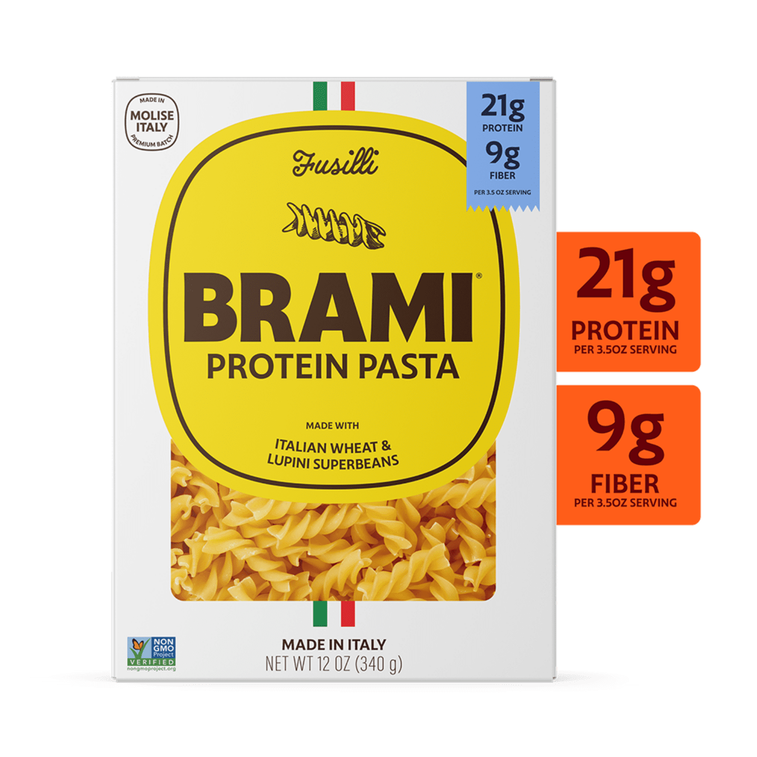 BRAMI Italian High Protein Fusilli Pasta Made in Italy 21g Protein Low ...