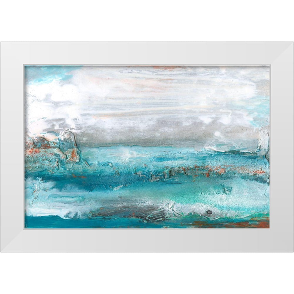 Bramma, Lila 24x17 White Modern Wood Framed Museum Art Print Titled - Aqua Sea I - Walmart.com