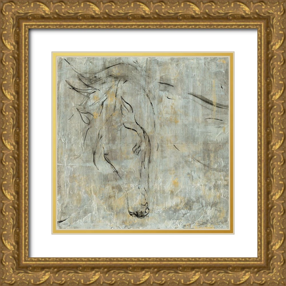 Bramma, Lila 26x26 Gold Ornate Wood Framed with Double Matting Museum ...