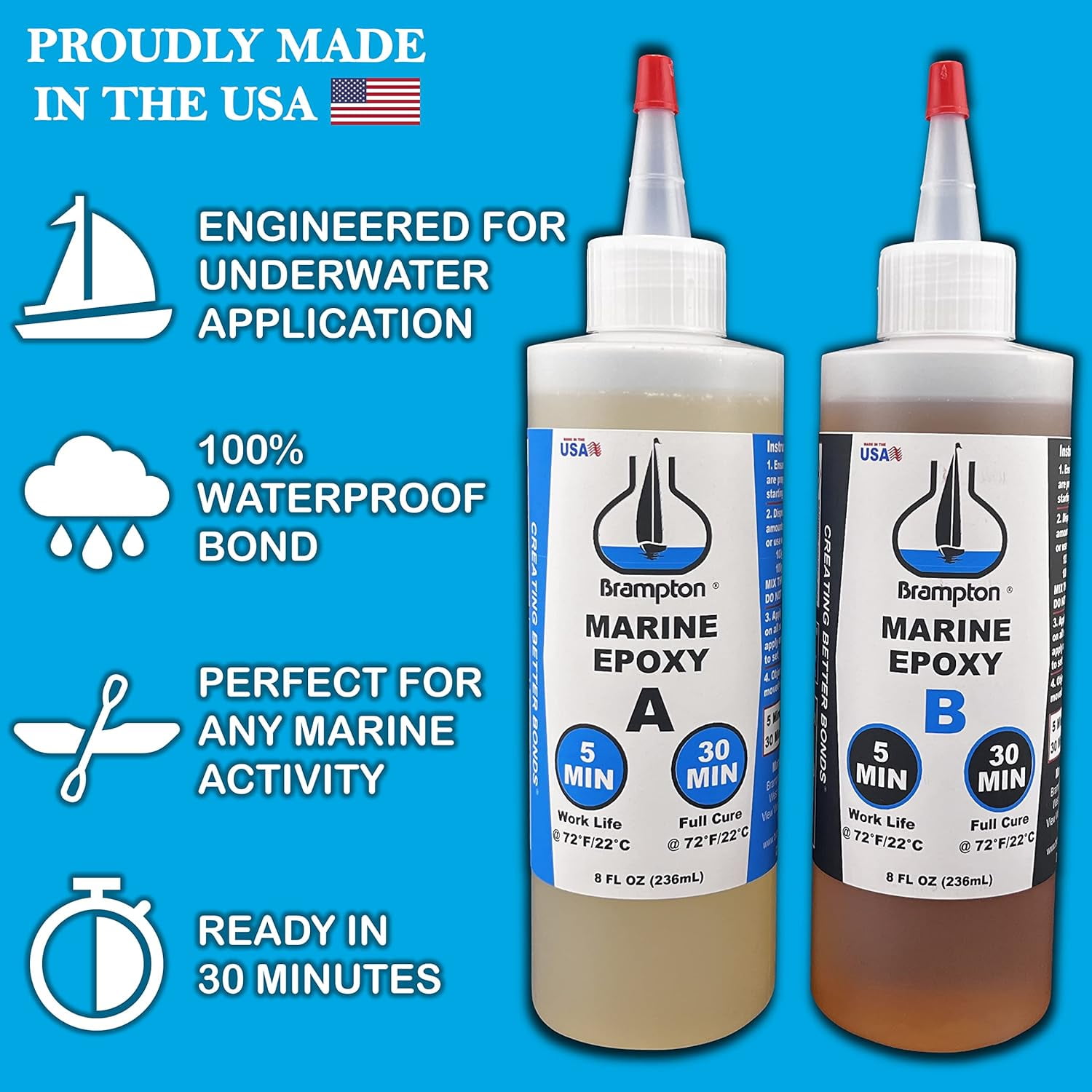 Brampton Marine Epoxy Strong Bonding for Boat Repair - Bonds in 30 ...