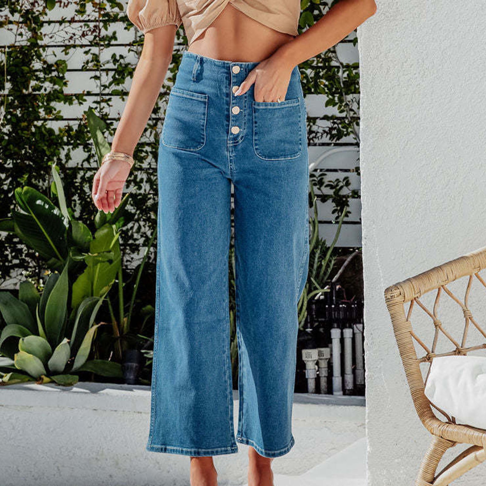 Bramtres Jeans for Women Barrel Jeans Women Women's Wide Leg Jeans High ...