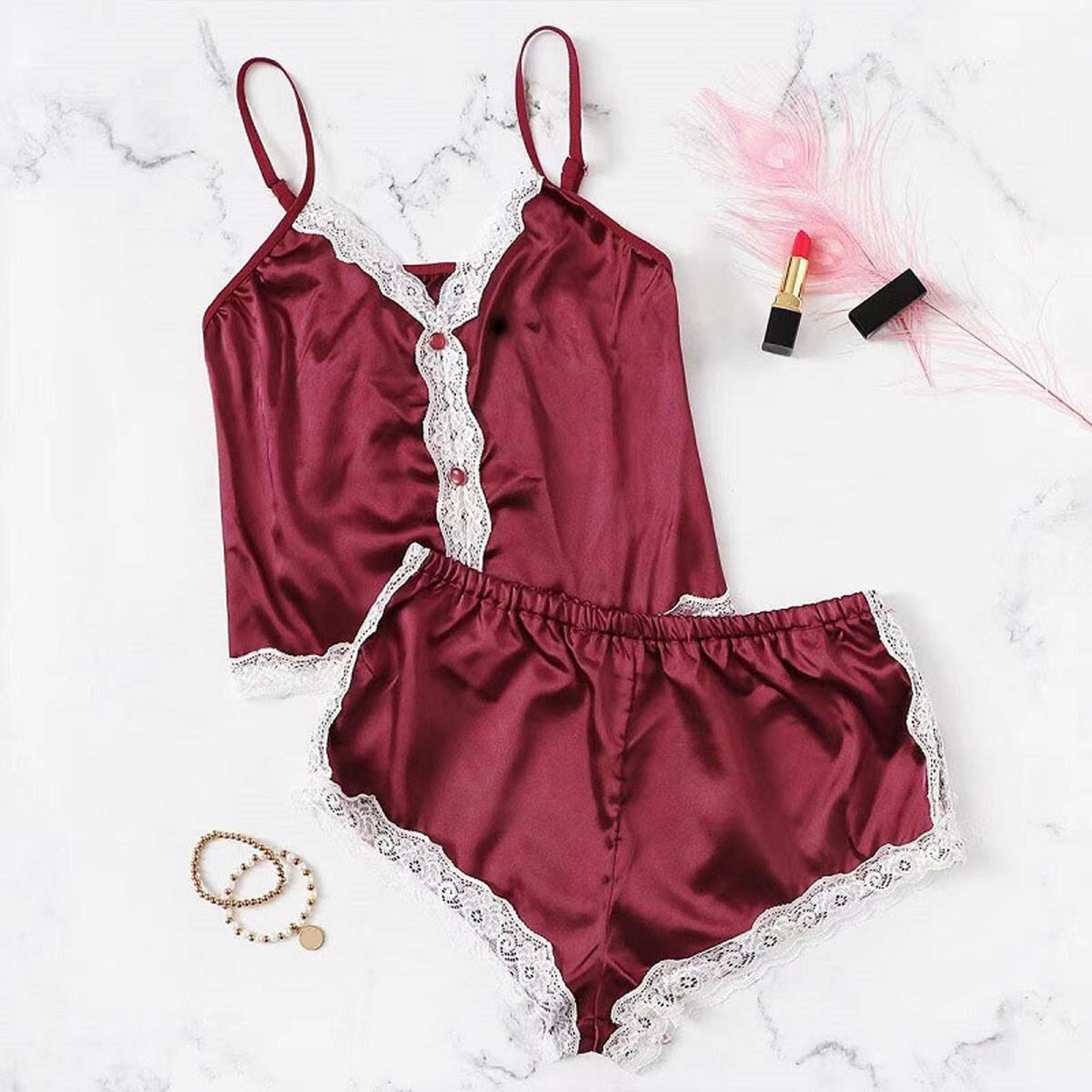 Bramtres Pajama Sets For Women 2 Piece Silk Pajamas Outfits Lace