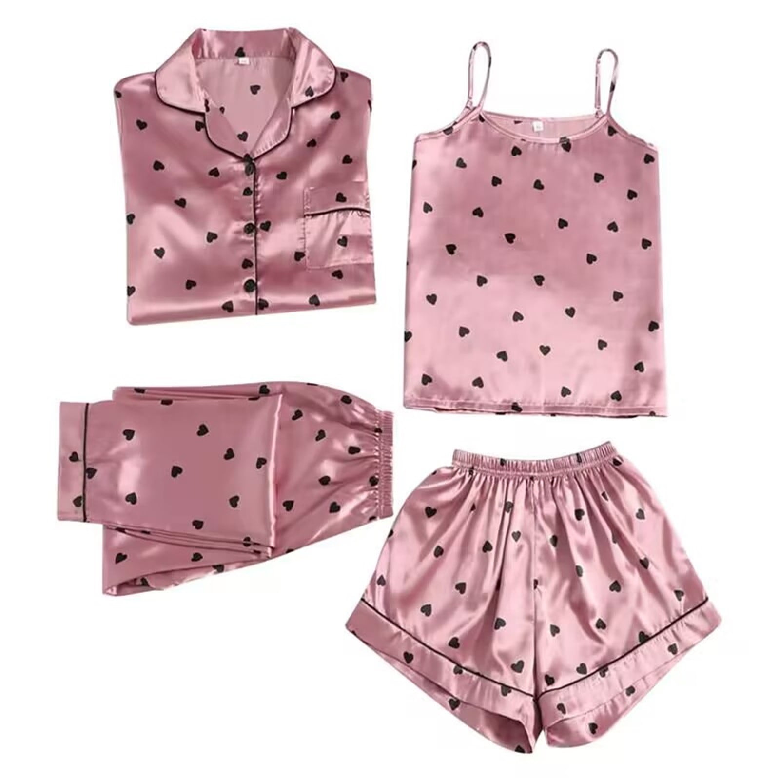 Bramtres Pajama Sets For Women 2 Piece Silk Pajamas Sexy Satin