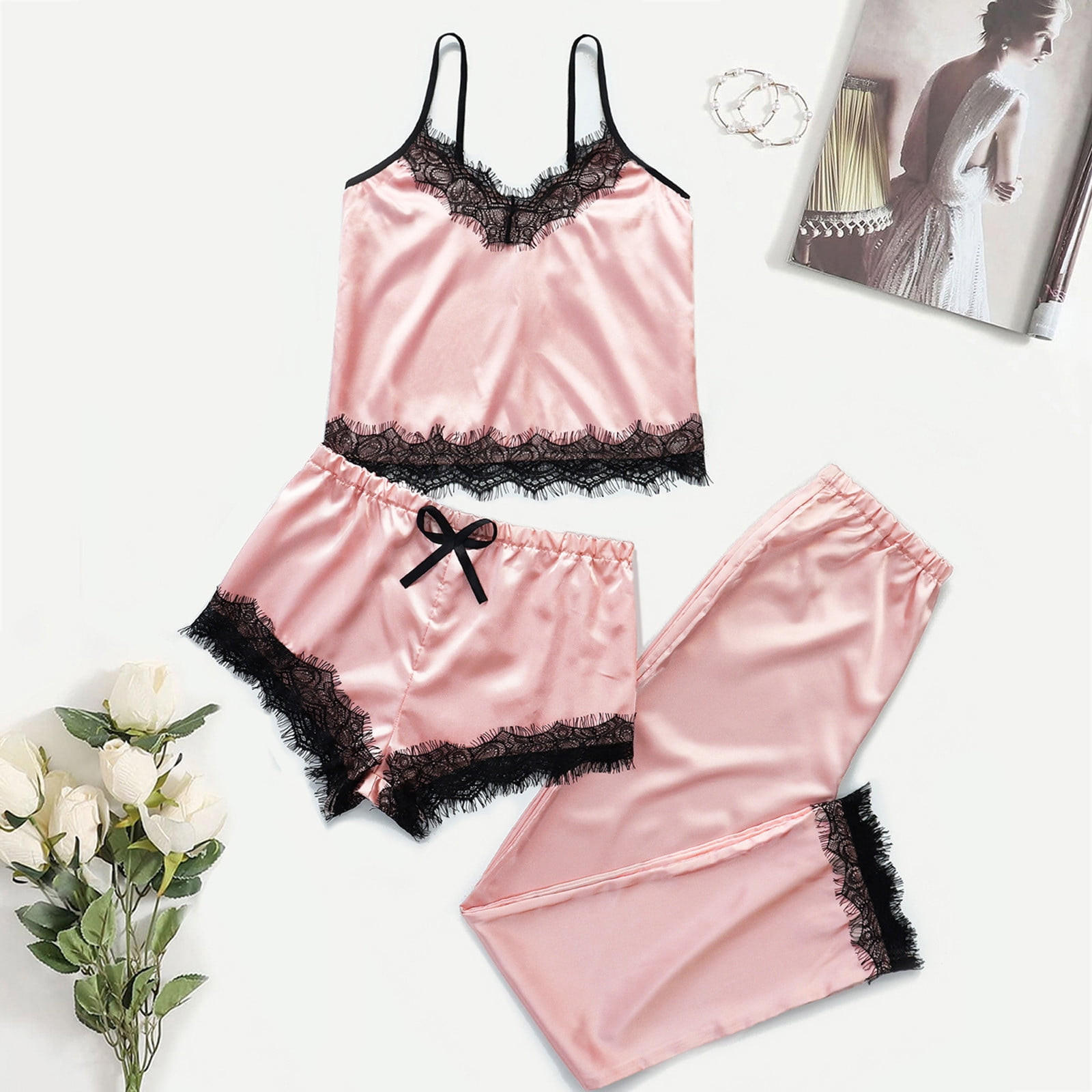 Bramtres Pajama Sets For Women 2 Piece Silk Pajamas Womens Pajamas Cool