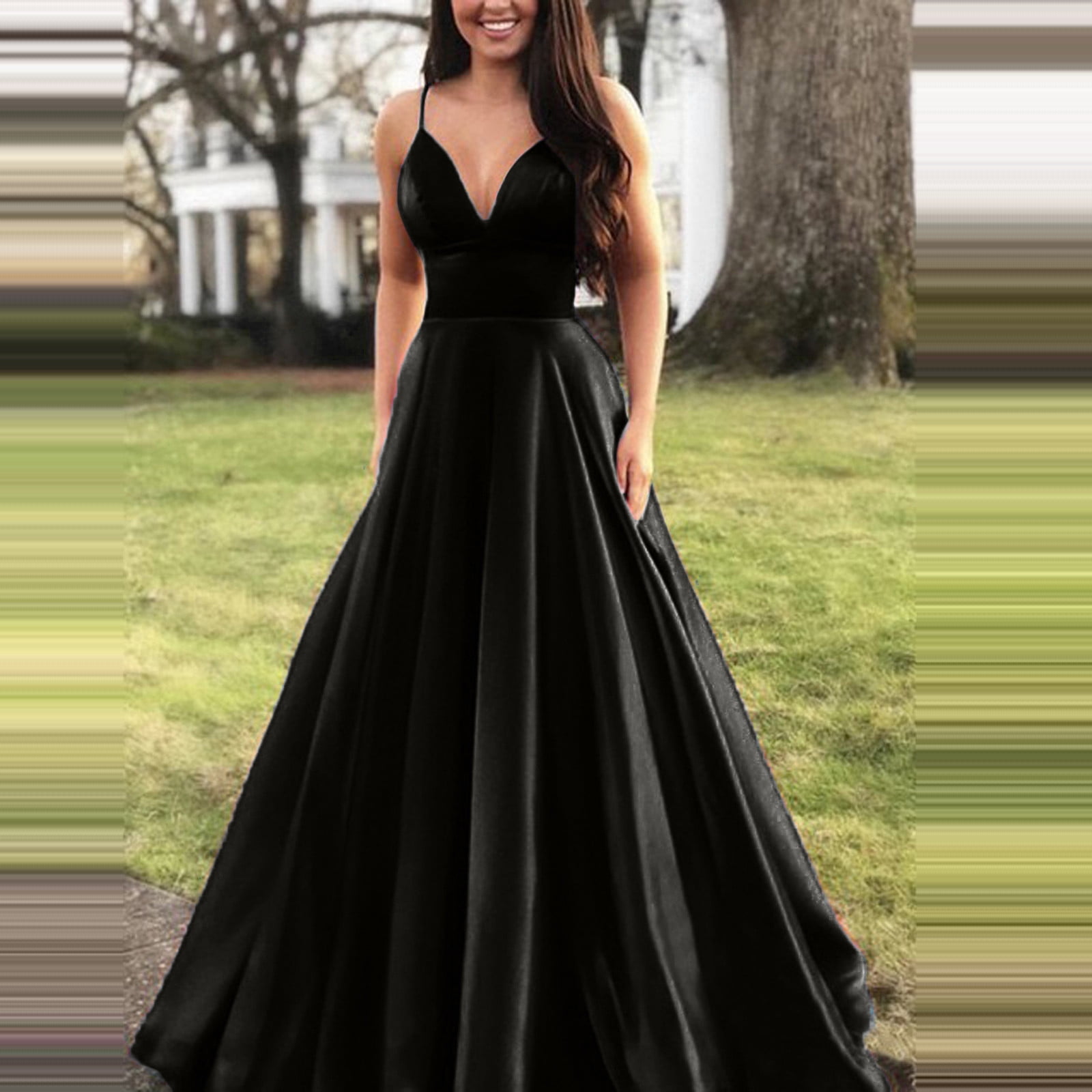 Bramtres Prom Dresses 2024,Maxi Dresses,Sleeveless Fashion V-Neck Color ...