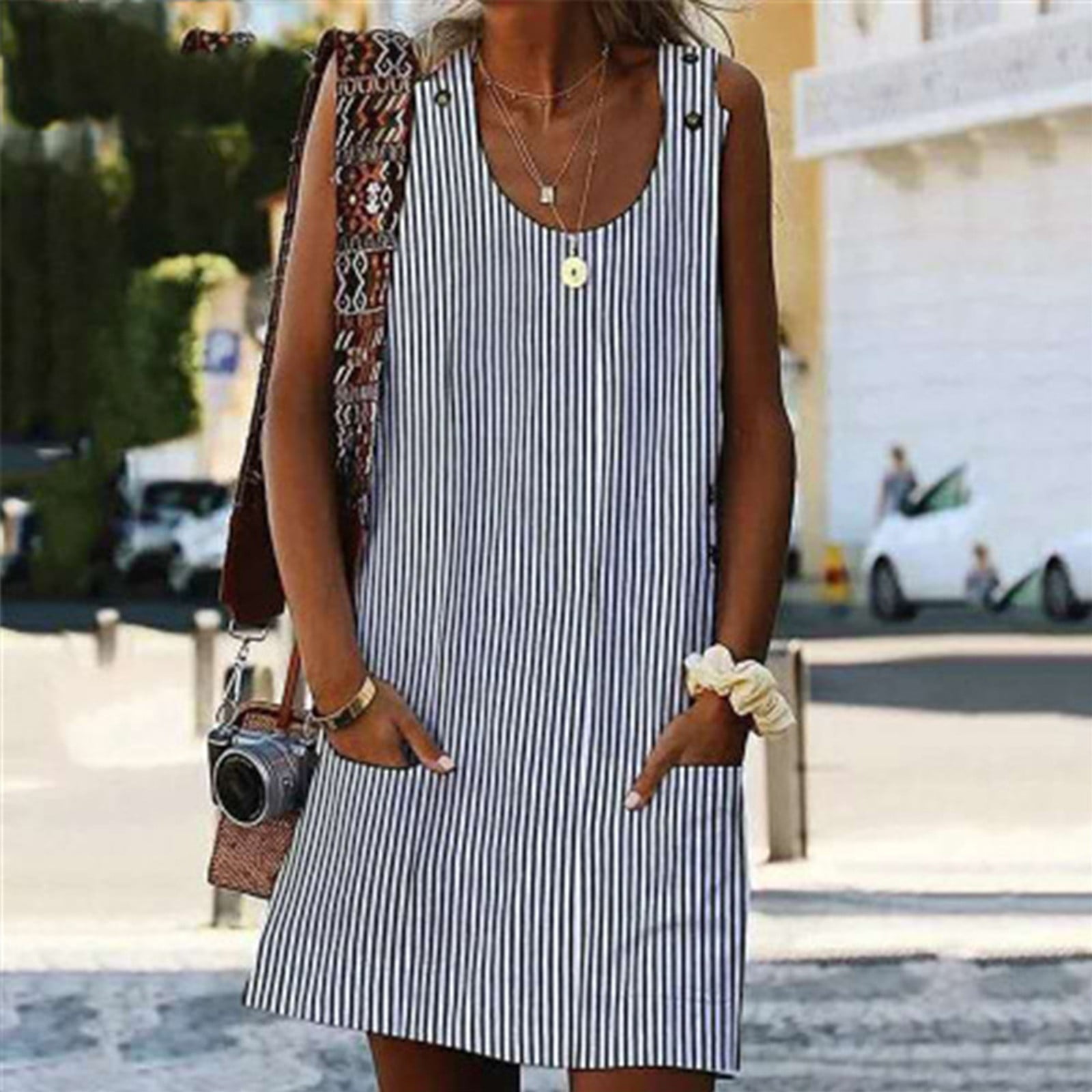 Bramtres Sundresses for Women 2024,Midi Dresses,Women's Wing Sleeve ...