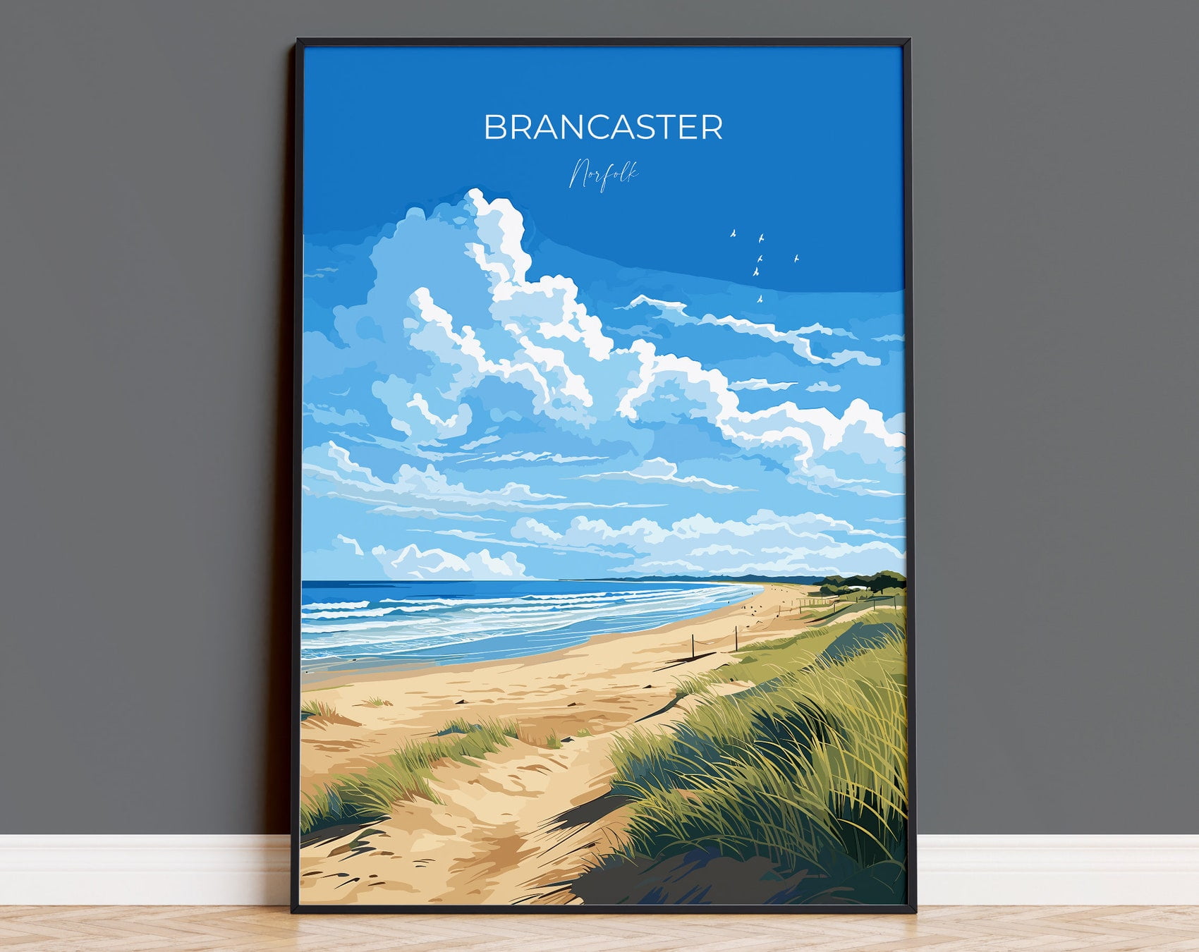 Brancaster Beach Poster, Travel Print of Brancaster, Norfolk Gift ...