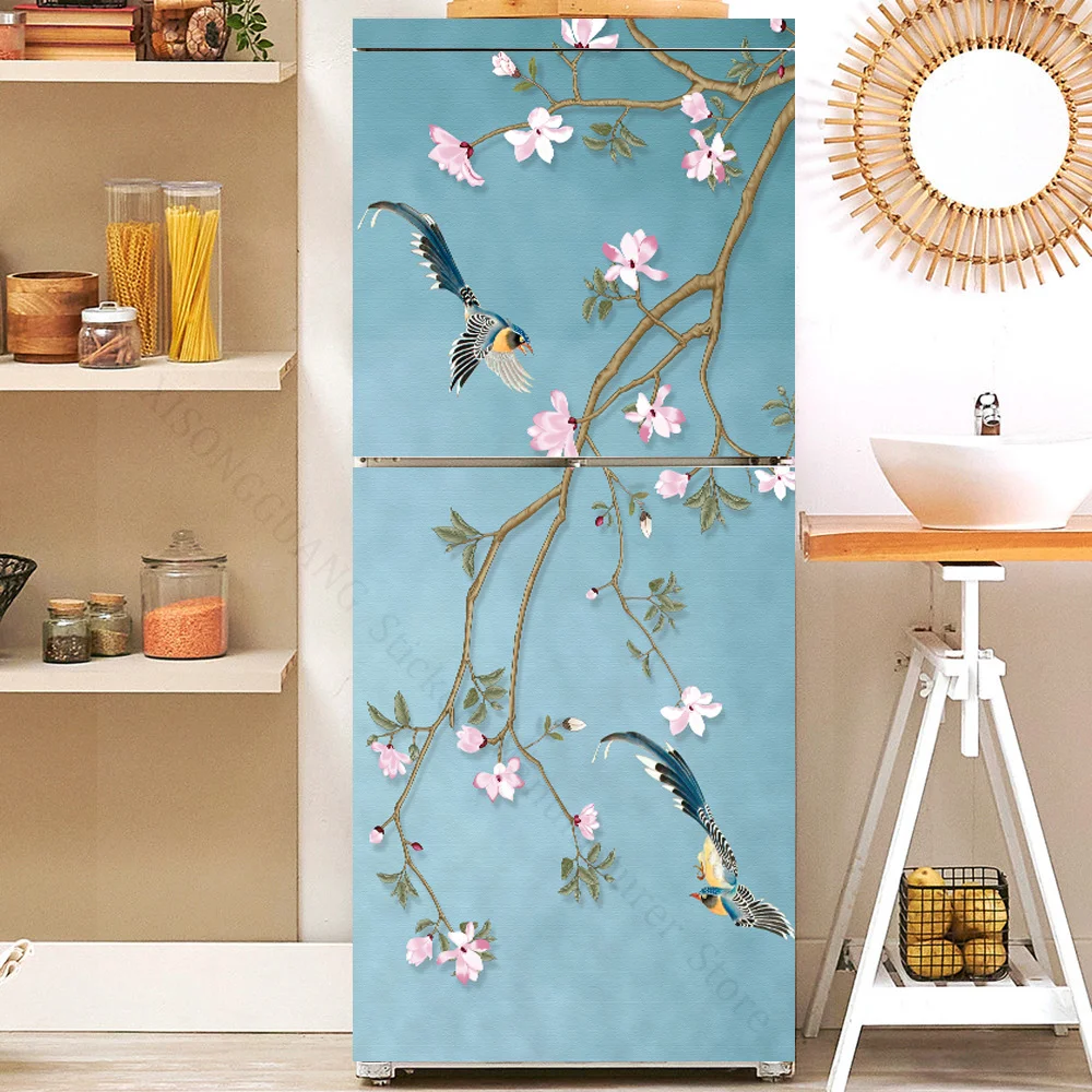 Branch Bird Modern Flower Refrigerator Stickers Decorative Picture ...