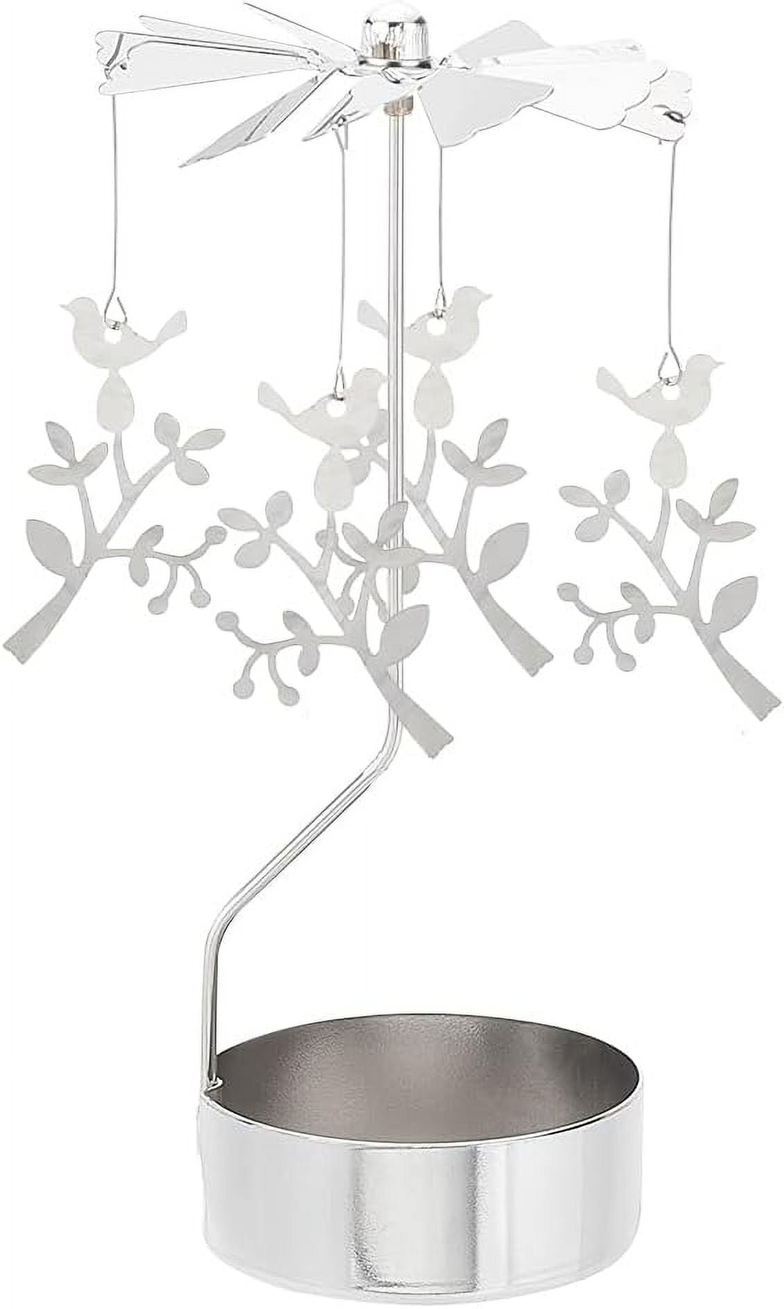 Branch Bird Rotating Candlestick Rotary Candle Holder Spinning Tea ...