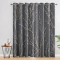 Branch Blackout Curtains, Tree Modern Simple Abstract Grey Yellow ...