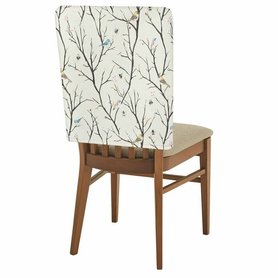 Branch Flower Chair Back Covers Set of 6, Bee Bird Stretch Dining Chair ...