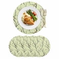 Branch Flower Leather Placemats Set of 4, 15 Inch, Bee Bird Bud Retro ...