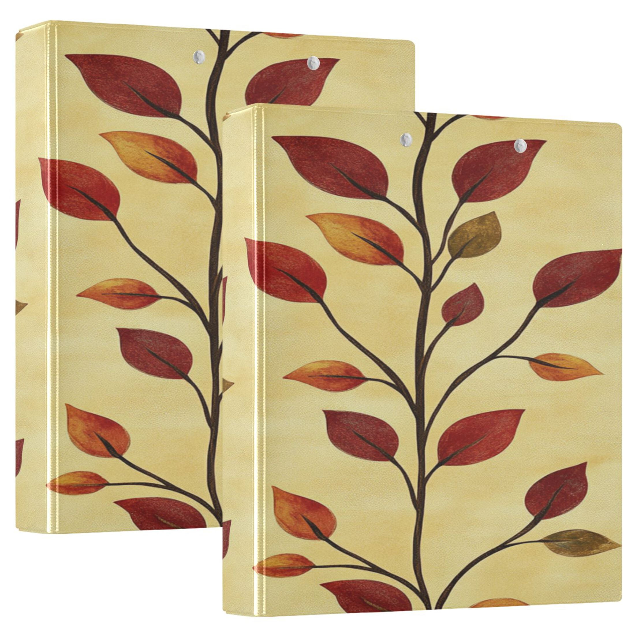 Branch Pattern 12.4x10.6in PVC Round Ring Binder, D-Ring 3-Hole, Metal ...