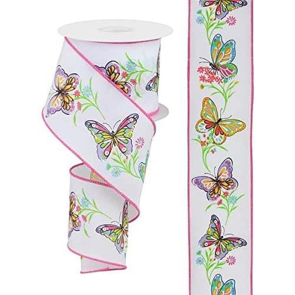 Branch Ribbon: White (10 Yards) Craft Floral Arrangement Gift Wrapping ...