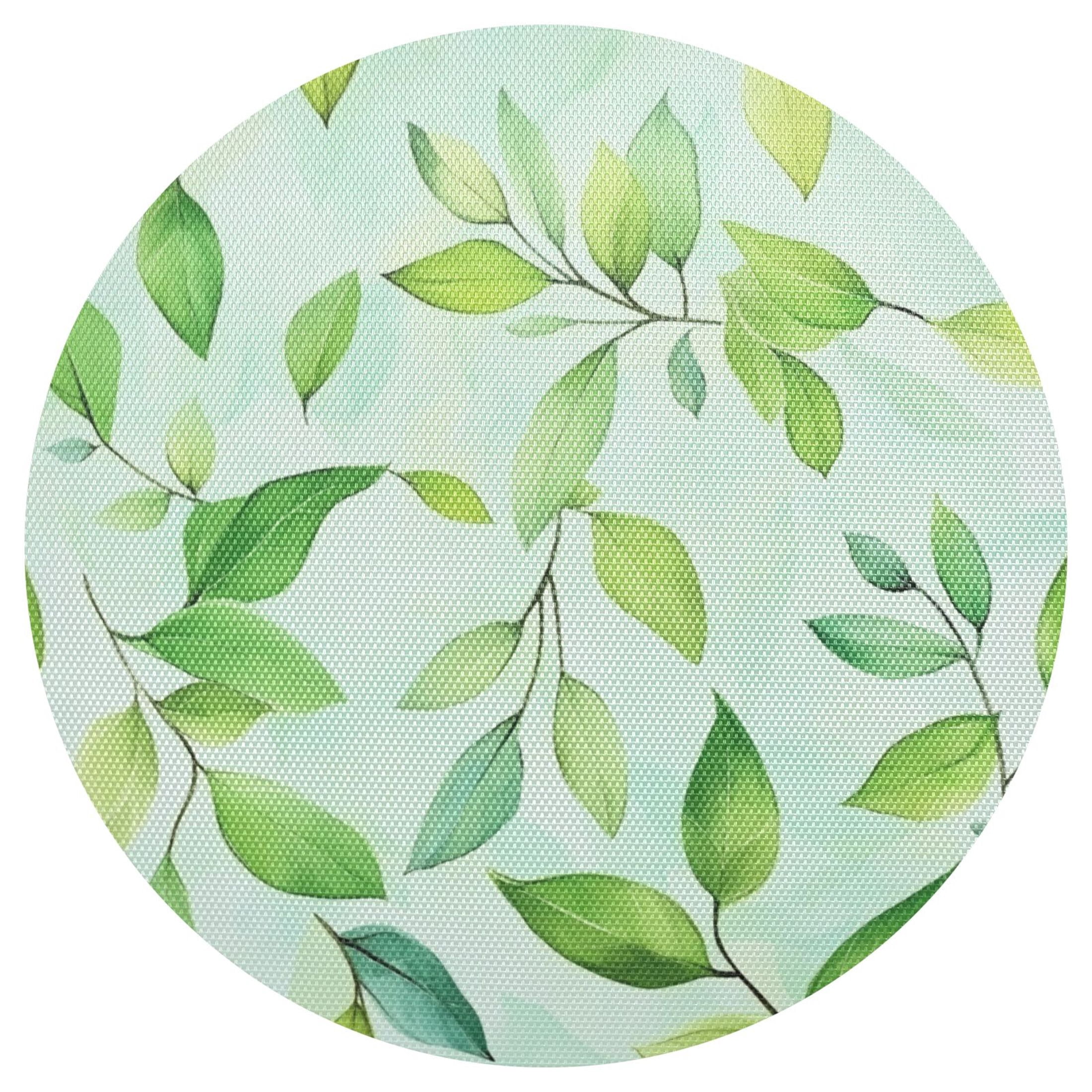 Branch with New Leaves 15.4in Diameter PVC Plate Mat, Heat-Resistant ...