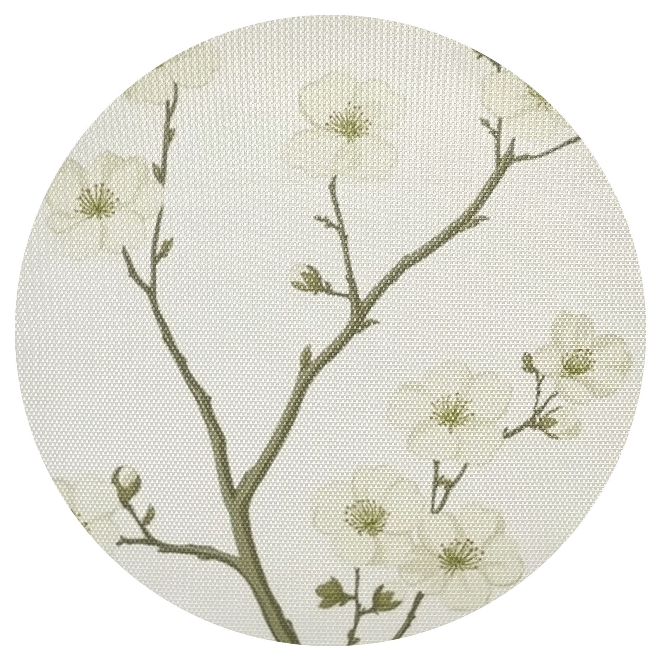 Branch with White Blossoms 15.4in Diameter PVC Plate Mat, Heat ...