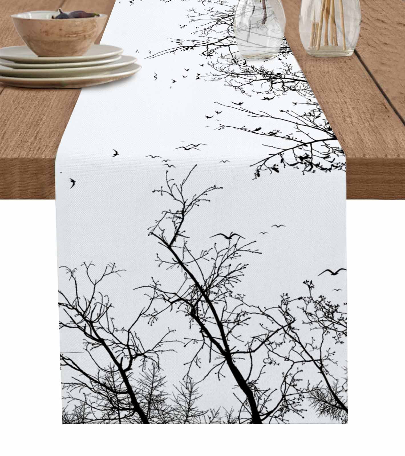 Branches Birds Animals Table Runner for Dining Table Kitchen r ...