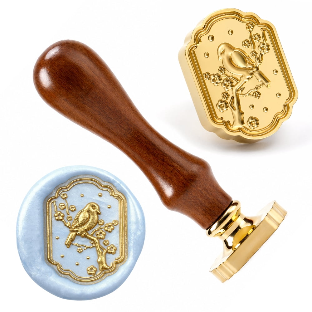 Branches & Birds Wax Seal Stamp, 3D Relief Brass Sealing Stamp with ...