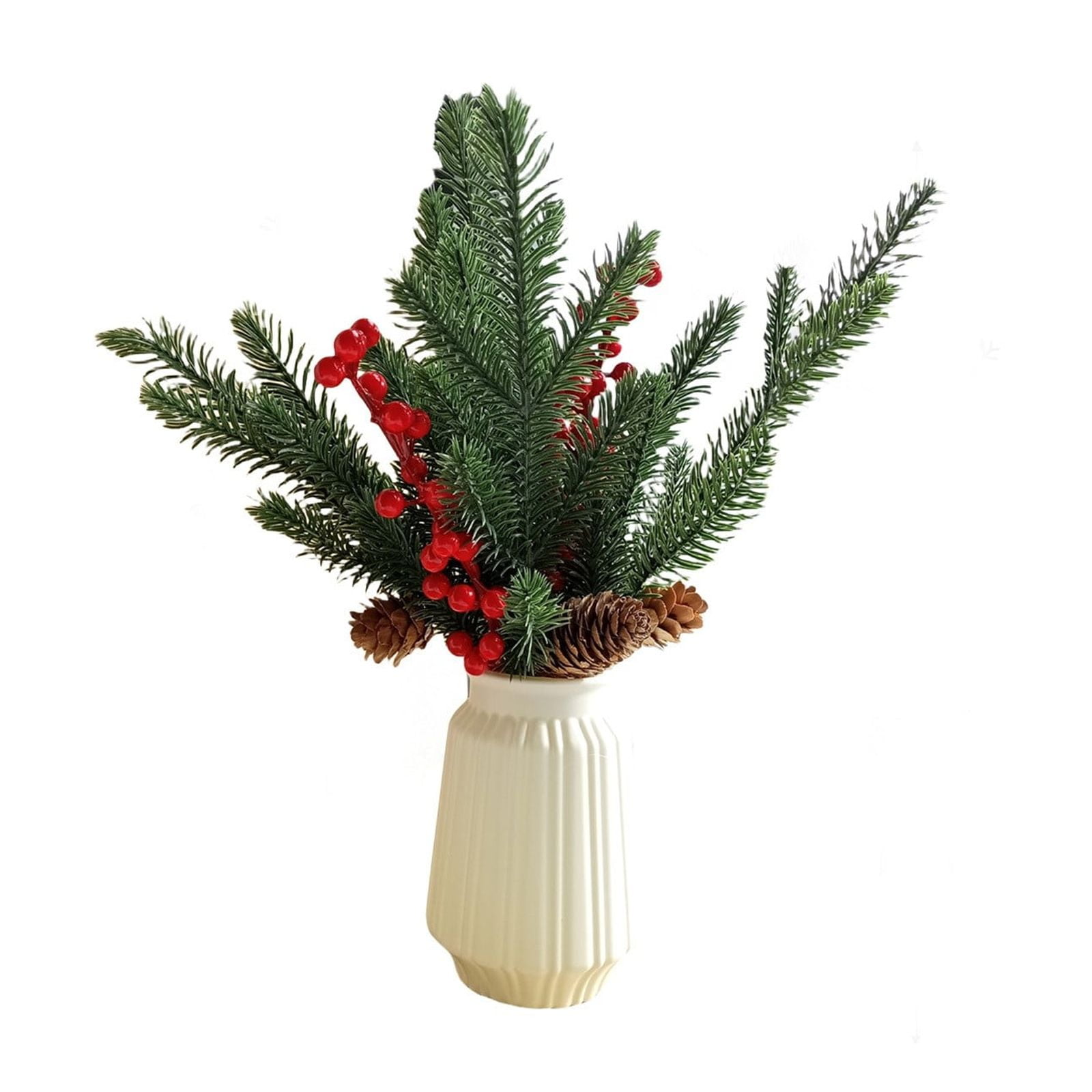 Branches Christmas Imitation Tree Green Leaves Red Holly Berries Cedar ...