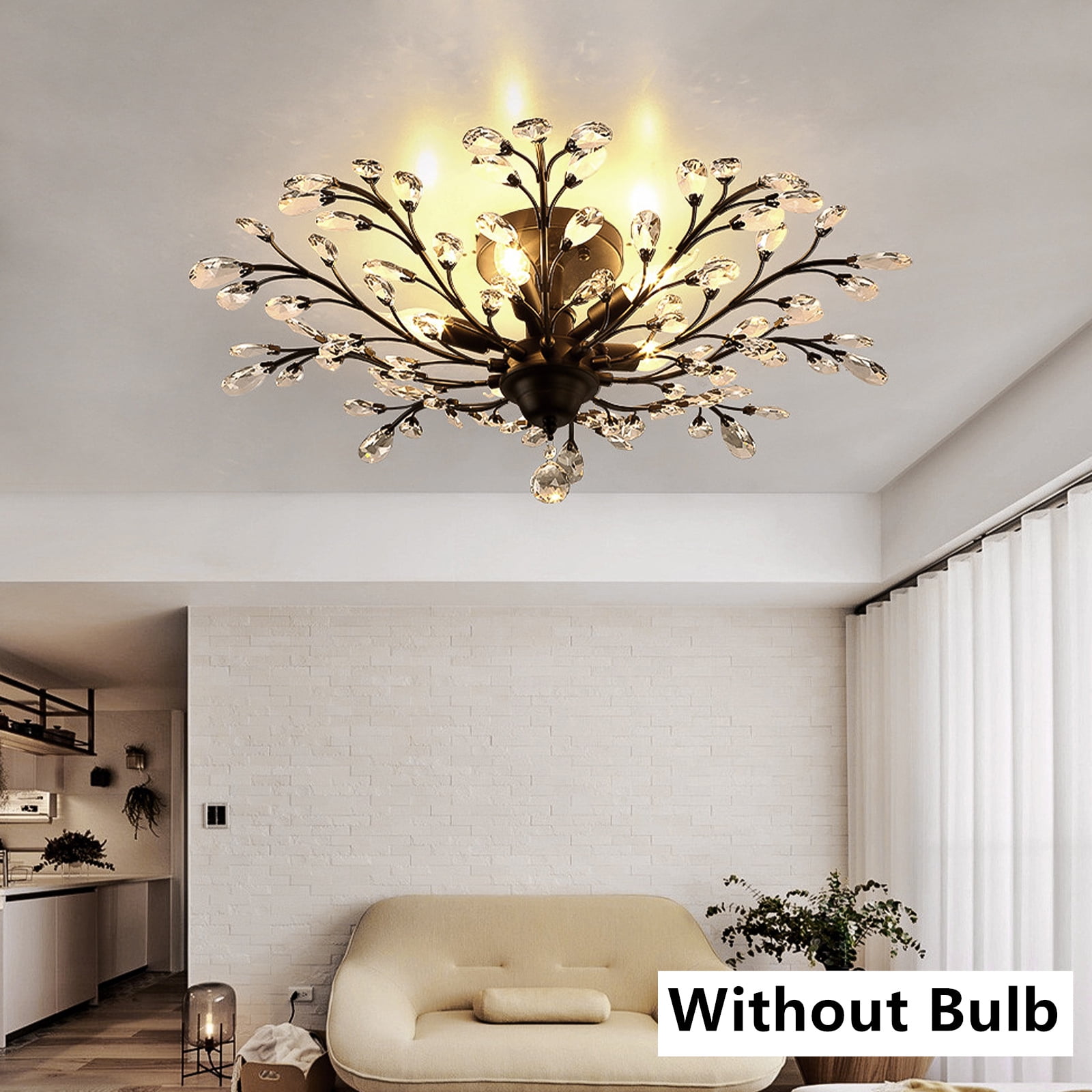 Branches Modern Crystal Chandelier Indoor Ceiling Pendant Lamp Fixture+ ...