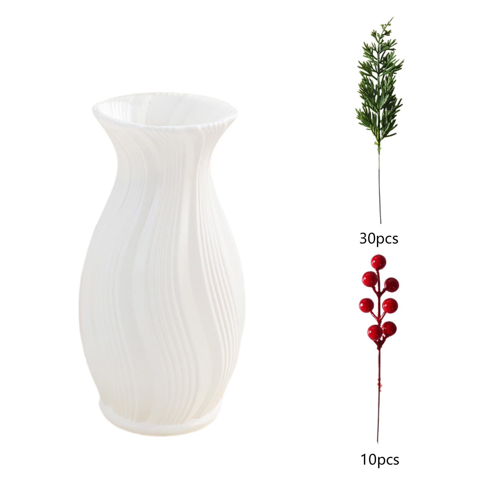 Branches Red Berries And Greenery Needles Decorative Floral Arrangement ...