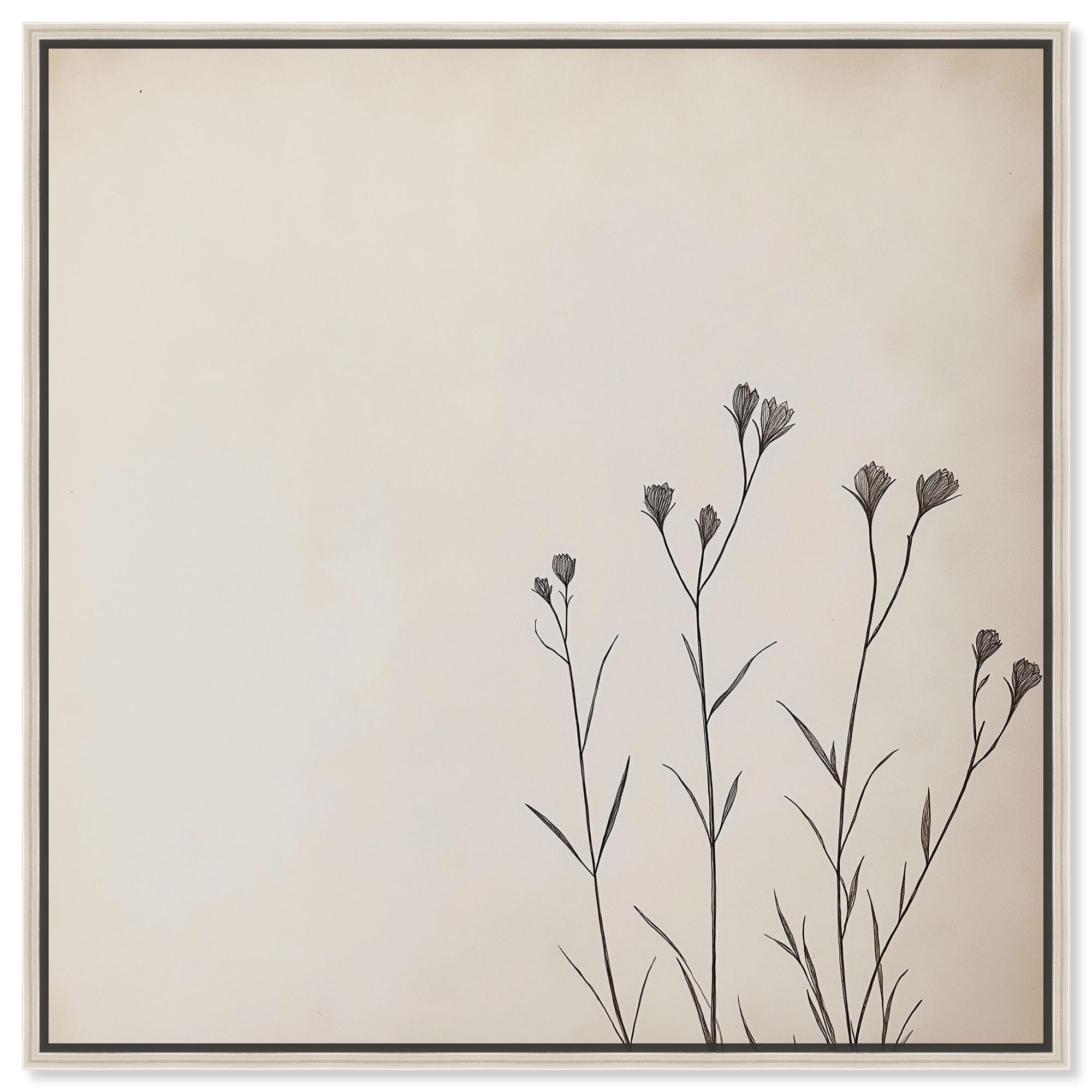 Branches of Calm Canvas Vintage Botanic Art by Art Remedy, Silver Frame ...