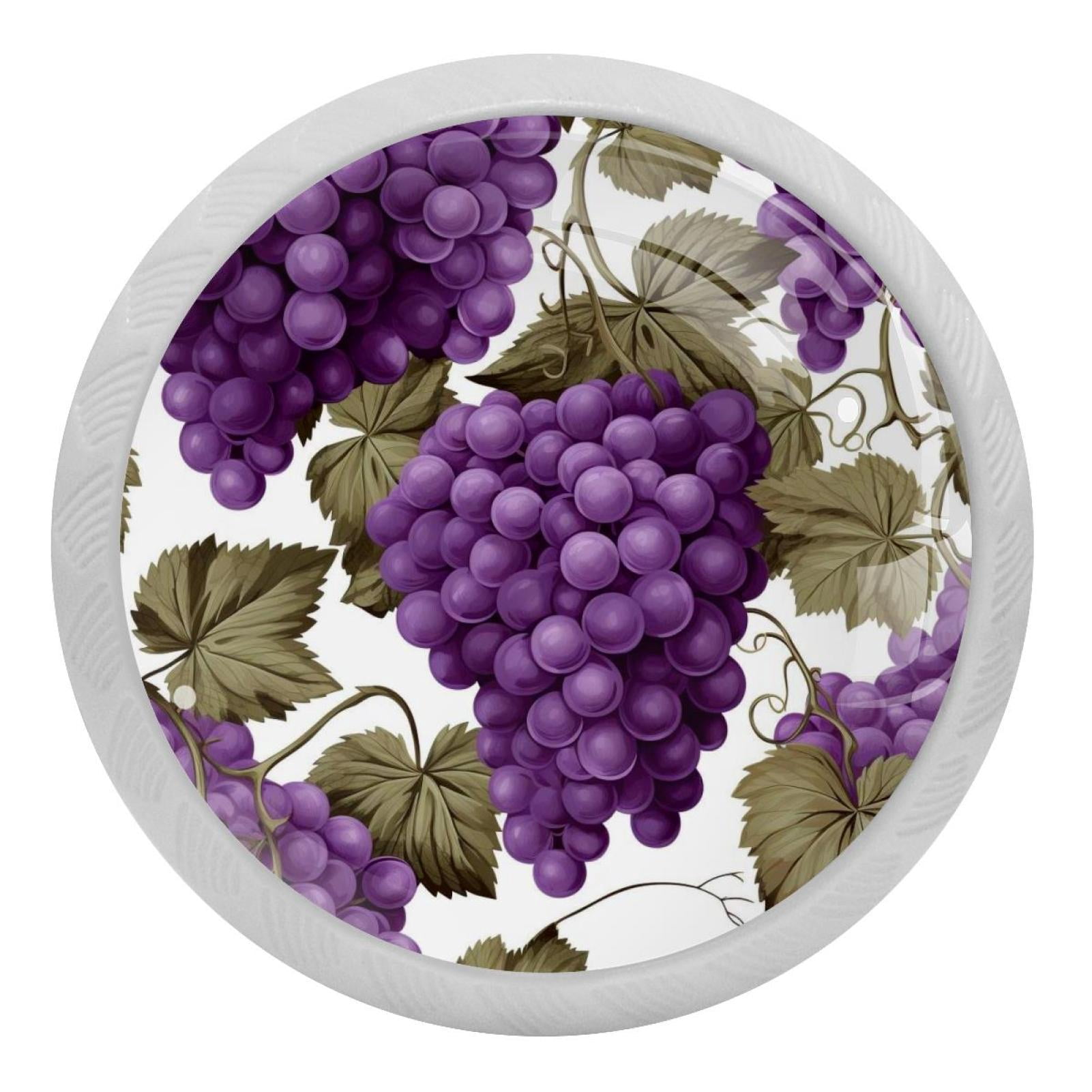 Branches of Grapes Fruits Crystal Glass Drawer Knob Pull Ergonomic 30mm ...