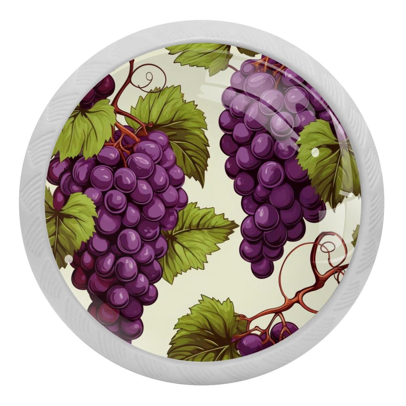Branches of Grapes Fruits Glow in The Dark Crystal Glass Cabinet Knobs ...