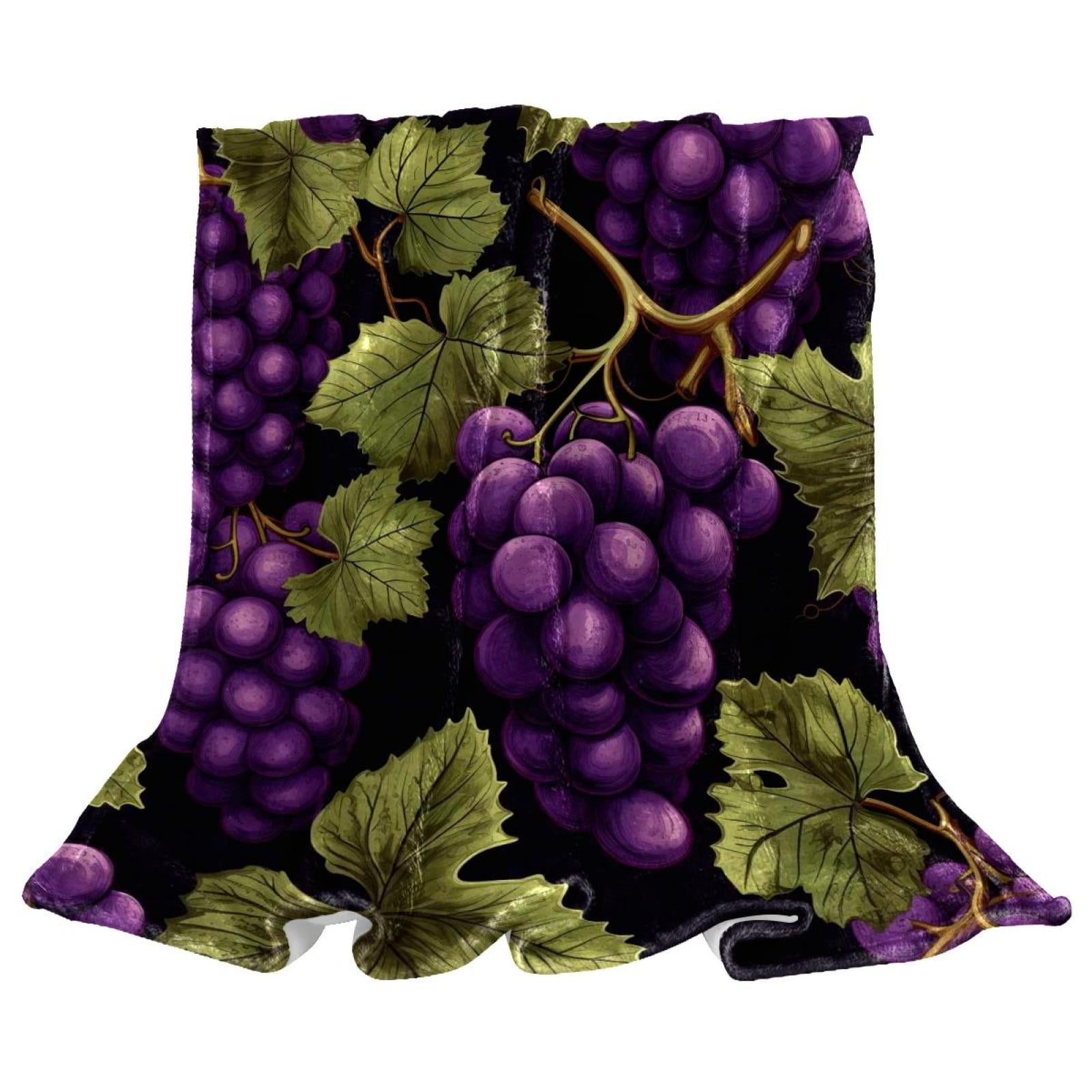 Branches of Grapes Fruits Plush Throw Blanket for Couch 59" x 79 ...